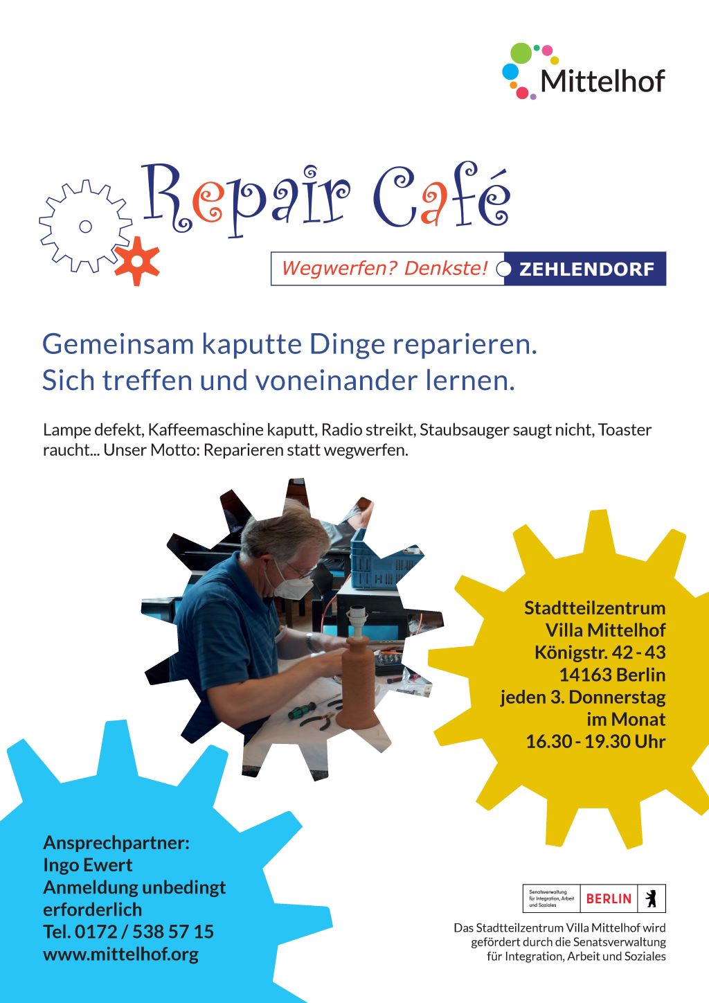 Mittelhof e. V. | Angebot: Repair-Café Zehlendorf – Wegwerfen? Denkste!